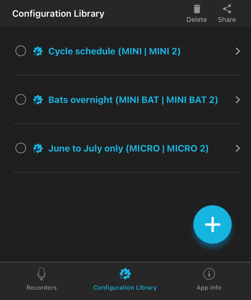 Configuration Library Screen