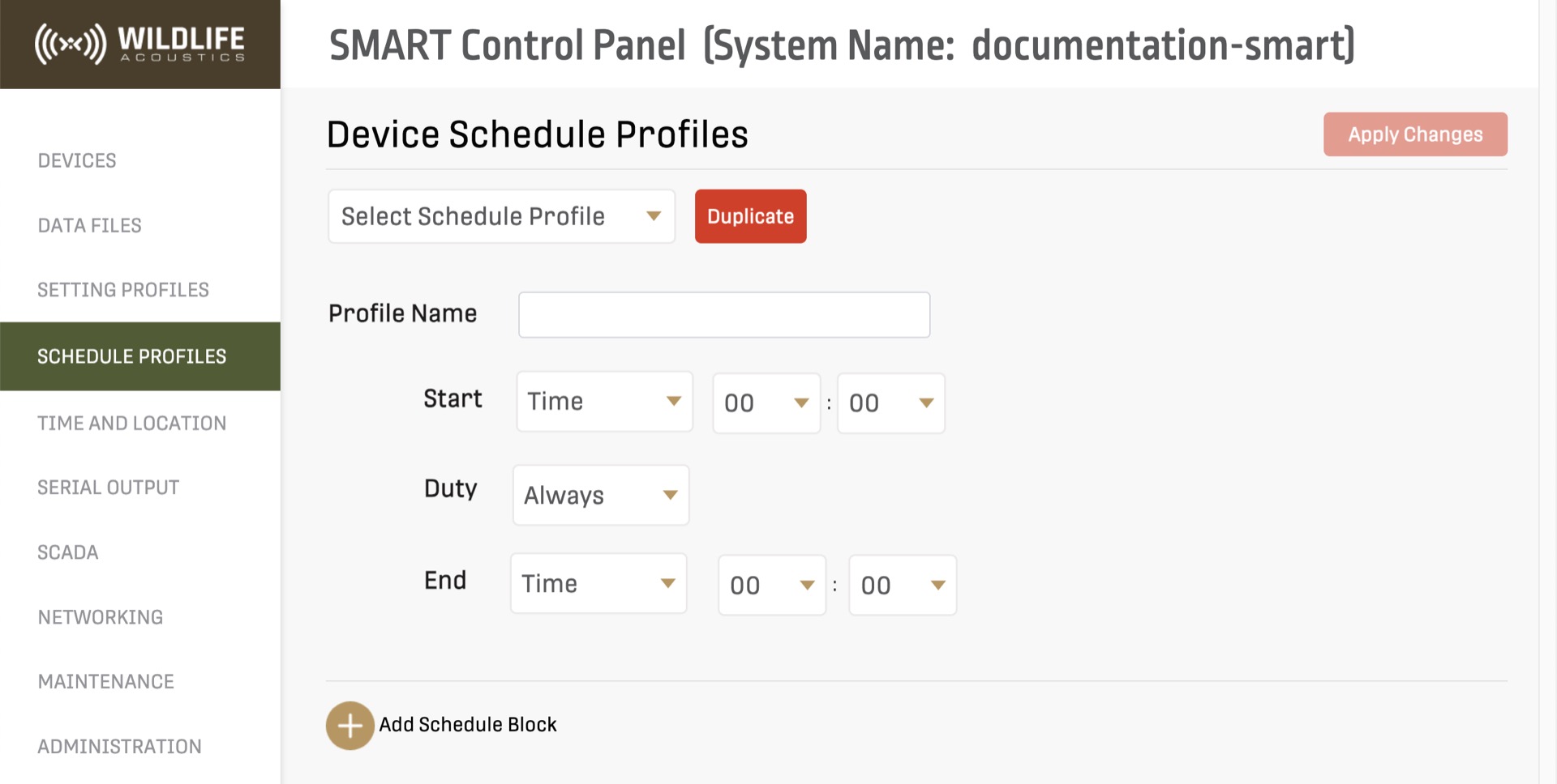 Create a New Schedule